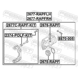 FEBEST Bremssattel 2677-RAPFLH Vorderachse links f&uuml;r VAG