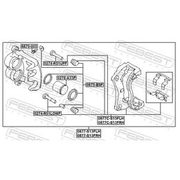 FEBEST Halter, Bremssattel 0877C-S13FLH Vorderachse links f&uuml;r Subaru