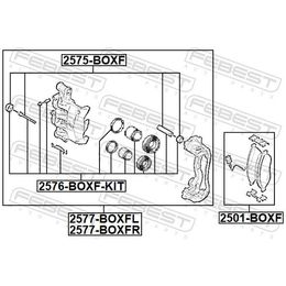 FEBEST Reparatursatz, Bremssattel 2576-BOXF-KIT Vorderachse f&uuml;r ALFAROME/Fiat/LANCI Citro&euml;n/Peugeot