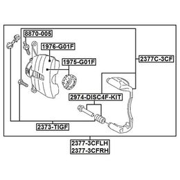 FEBEST Halter, Bremssattel 2377C-3CF Vorderachse f&uuml;r VAG