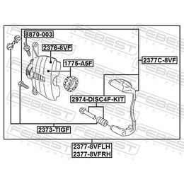 FEBEST Halter, Bremssattel 2377C-8VF f&uuml;r VAG