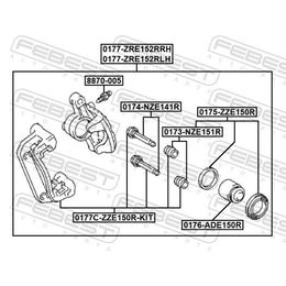 FEBEST Bremssattel 0177-ZRE152RLH Hinterachse links f&uuml;r TOYOTA