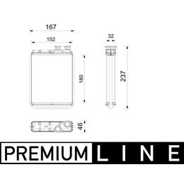 Mahle W&auml;rmetauscher, Innenraumheizung AH 365 000P f&uuml;r Opel Peugeot