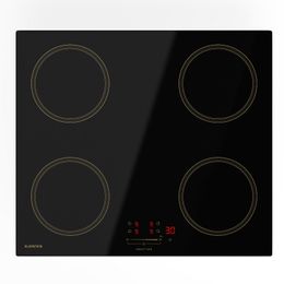 Klarstein Victoria Induktionskochfeld 60 cm 4 Kochfelder Schieberegler Boost-Funktion Schwarz