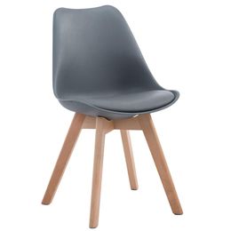 CLP Retrostuhl Borneo V2 Mit Kunstlederbezug Und Hochwertiger Polsterung I Lehnstuhl mit robustem Holzgestell I Sitzh&ouml;he: 47 cm