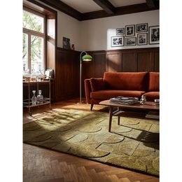 Wollteppich Hoch-Tief Olivgr&uuml;n 200 x 290 cm - DEBEN KADIMA DESIGN