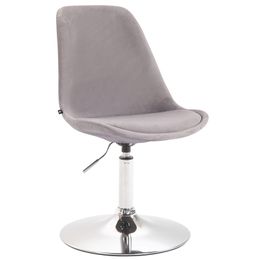 CLP Esszimmerstuhl Maverick Samt I H&ouml;henverstellbarer Lehnstuhl I Drehstuhl Mit Trompetenfu&szlig; I Sitzh&ouml;he Von Ca. 43 - 48 cm