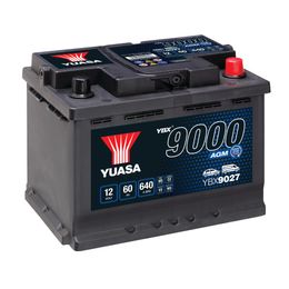 Yuasa Starterbatterie YBX9000 - AGM Start Stop Plus 12V 60Ah 640A YBX9027 68Ah f&uuml;r Opel Citro&euml;n/Peugeot Audi NISSAN KIA HYUNDAI BMW Mercedes VW