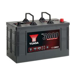 Yuasa Starterbatterie YBX3000 SHD Super Heavy Duty 12 V, 112 Ah, 870 A YBX3663 12V 68Ah 870A f&uuml;r Volvo