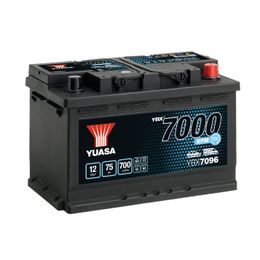 Yuasa Starterbatterie AGM YBX7000 - EFB Start Stop Plus 12V 75Ah 700A YBX7096 68Ah f&uuml;r Vaughall Opel Volvo LANCIA Fiat ALFA ROMEO Citro&euml;n/Peugeot DS