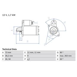 Bosch Starter 0 986 017 440 f&uuml;r ROVER LAND