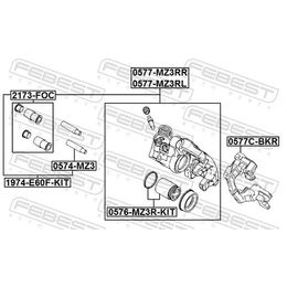 FEBEST Halter, Bremssattel 0577C-BKR Hinterachse f&uuml;r Ford MAZDA