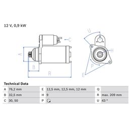 Bosch Starter 0 986 019 890 f&uuml;r VW