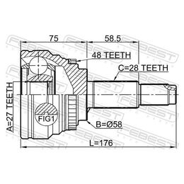 FEBEST Gelenksatz, Antriebswelle Vorderachse 1510-T1DA48 f&uuml;r CHERY