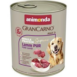 animonda GranCarno Single Protein Supreme Nassfutter Hund Adult, Lamm pur 24x800 g