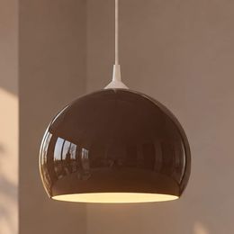 Lampenschirm MCW-M34 f&uuml;r Bogen- und Pendelleuchte, Ersatzschirm, &Oslash; 40cm, Kunststoff ~ braun