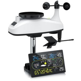 Brandson 7in1, WLAN, Funk, Au&szlig;ensensor, Temperatur Luftfeuchtigkeit Luftdruck Wetterstation (mit Au&szlig;ensensor, WiFi App Steuerung Tuya Smart Life Windmesser Regenmesser Trendanzeige)