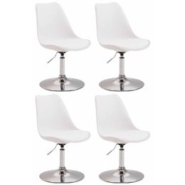 CLP 4er Set Esszimmerst&uuml;hle Maverick C Kunststoff - Farbe: wei&szlig;, Gestellfarbe: chrom