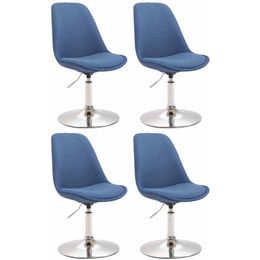 CLP 4er Set St&uuml;hle Maverick C Stoff - Farbe: blau, Gestellfarbe: chrom