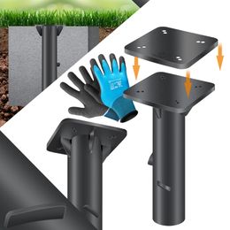 Kesser&reg; Metall Universal Bodenplatte Sonnenschirmst&auml;nder f&uuml;r Sonnenschirm - Ampelschirm - Kurbelschirm Bodenanker, Inkl. Handschuhe 16 x 16 cm