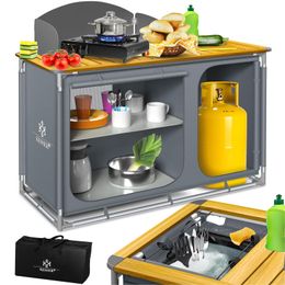 Kesser&reg; Campingk&uuml;che inkl. Tragetasche Mobile Outdoor K&uuml;che mit Aluminiumgestell Campingschrank K&uuml;chenbox Faltbare Reisek&uuml;che f&uuml;r Camping und Outdoor Modell w&auml;hlbar