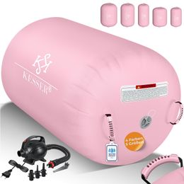Kesser&reg; Aufblasbare Air Roll Airtrack, Gymnastik-Rolle inkl. Tragetasche & elektr. Luftpumpe Barrel Gymnastik Tumbling Yoga Gymnastik Rolle Gymnastikmatte, Fitnessrolle