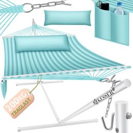 Kesser&reg; H&auml;ngematte HILL mit Gestell Kissen Doppelh&auml;ngematte f&uuml;r 2 Personen-Stabiler Rahmen -200kg Belastbarkeit Indoor & Outdoor XXL H&auml;ngesessel Doppel Mehrpersonen Garten Pool Balkon Terrasse