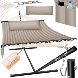Kesser&reg; H&auml;ngematte HILL mit Gestell Kissen Doppelh&auml;ngematte f&uuml;r 2 Personen-Stabiler Rahmen -200kg Belastbarkeit Indoor & Outdoor XXL H&auml;ngesessel Doppel Mehrpersonen Garten Pool Balkon Terrasse