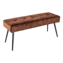 Riess Ambiente riess-ambiente Sitzbank BOUTIQUE - 100cm rostbraun Strukturstoff schwarze Metallbeine
