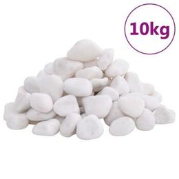vidaXL Polierte Kiesel Wei&szlig; 2-5 cm 10 kg