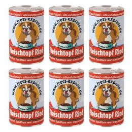 fress-express Fleischtopf Rind Nassfutter Hund 6x800 g