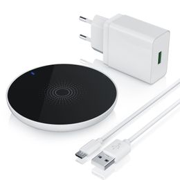 Aplic Wireless Charger f&uuml;r Qi-kompatible Smartphones, induktives Ladeger&auml;t mit bis zu 10 W, inklusive Quick-Charge-3.0-USB-Netzteil