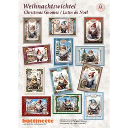 buttinette 3D-Bastelmappe "Niedliche Weihnachtswichtel", f&uuml;r 12 Karten