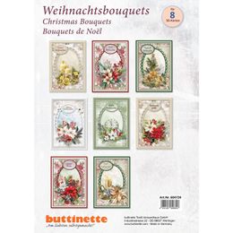 buttinette 3D-Bastelmappe "Weihnachtsbouquets", f&uuml;r 8 Karten