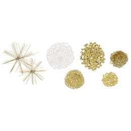 buttinette Drahtsterne-Set, wei&szlig;-gold, 12 Sterne