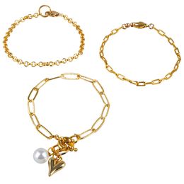 buttinette Bastelpackung 3 Armb&auml;nder oder 1 Kette, gold