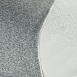 buttinette Alpenfleece "Bicolor", grau-melange/wei&szlig;