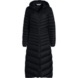 LANDS' END Ultraleichter Maxi-Daunenmantel mit Kapuze WANDERWEIGHT f&uuml;r Damen, Damen, size: regular, Schwarz, Nylon/Daunen, by Lands' End