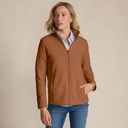 LANDS' END Anyweather Fleece-Jacke, Damen, size: regular, Braun, Polyester, by Lands' End