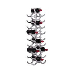 Wohnling CHILLROI Weinregal Design 98 cm f&uuml;r 27 Flaschen Aluminium Silber