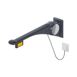 HEWI 802 LifeSystem St&uuml;tzklappgriff 802.50.47360DR 700 mm, anthrazit hochglanz/anthrazit matt, Funktionstaste rechts