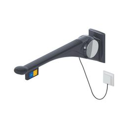 HEWI 802 LifeSystem St&uuml;tzklappgriff 802.50.45360DR 700 mm, anthrazit hochglanz/anthrazit matt, Sp&uuml;lausl&ouml;sung, Funktionstaste links
