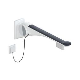 HEWI 802 LifeSystem St&uuml;tzklappgriff 802.50.47460GU 750 mm, wei&szlig; hochglanz/anthrazit matt, Funktionstaste rechts