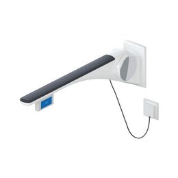 HEWI 802 LifeSystem St&uuml;tzklappgriff 802.50.42660GU 750, wei&szlig; hochglanz/anthrazit matt, Sp&uuml;lausl&ouml;sung, rechts