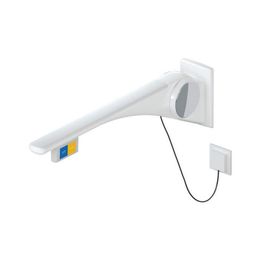 HEWI 802 LifeSystem St&uuml;tzklappgriff 802.50.43660SD 900, wei&szlig; hochglanz/wei&szlig; matt, Sp&uuml;lausl&ouml;sung, Funktionstaste, rechts