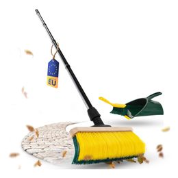 Novaliv Premium Krallenbesen mit Stiel 50cm inkl. Jumbo Kehrgarnitur, Spezialbesen gebogenen Borsten - Ideal als Gartenbesen, Kratzbesen, Kunstrasen Besen, Optimal f&uuml;r Camping, Stra&szlig;enbesen Kehrbesen