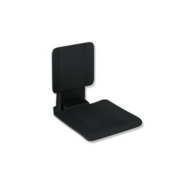 HEWI System 900 Einh&auml;ngesitz 900.51.11260CV 450 x 533 x 650 mm, Edelstahl pulverbeschichtet schwarz matt, matt schwarzer Kunststoff