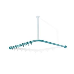 HEWI 801 Vorhangstange 801.34.11055 1200 x 1200 mm, 24 Vorhangringe, aquablau