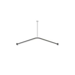 HEWI System 900 Vorhangstange 900.34.10260SC 987 x 987 mm, 20 Vorhangringe, Edelstahl pulverbeschichtet dunkelgrau, perlglimmer tiefmatt