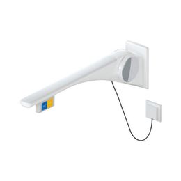 HEWI 802 LifeSystem St&uuml;tzklappgriff 802.50.43460SD 750, wei&szlig; hochglanz/wei&szlig; matt, Sp&uuml;lausl&ouml;sung, Funktionstaste, rechts